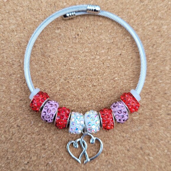 Handmade | Jewelry | Twisted Wire Cable Cuff Rhinestone Design | Poshmark